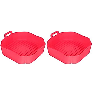 UPKOCH Oven Air Fryer Oven Air Fryer Square Baking Pan 2 Pack Air Fryer Liner Silicone Air Fryer Pot Air Fryer Baking Liner Accessory Oven Air Fryer Square Baking Pan Square Baking Pan