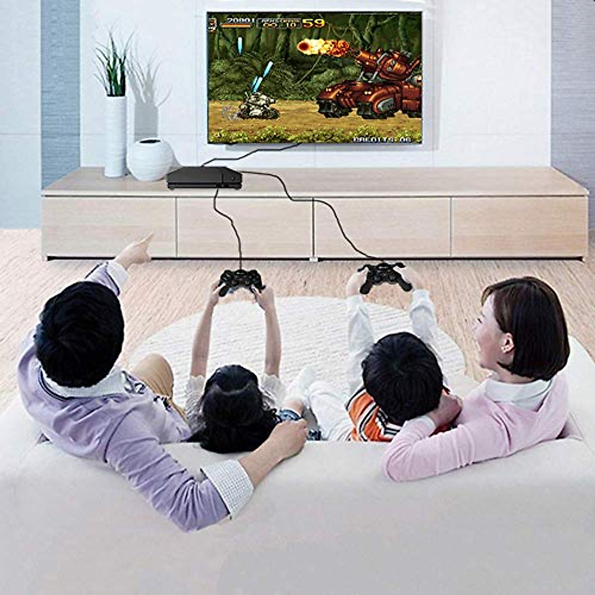 Dosnura 2 Player Retro Handheld Game Console, HD Video Handled Game Console Preloaded 843 Classic Games 4K HDMI TV Output with 2PCS Joystick for a Great Gifi for Game Player