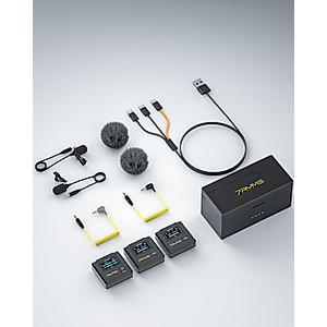 7RYMS iRay DW30 Wireless Lavalier Microphone, 16GB Storage, Noise Cancellation, 328' Range, Wireless Lapel Microphone for Camera, iPhone, Android, PC, YouTube, Interviews, Vlogs, Live-Streaming