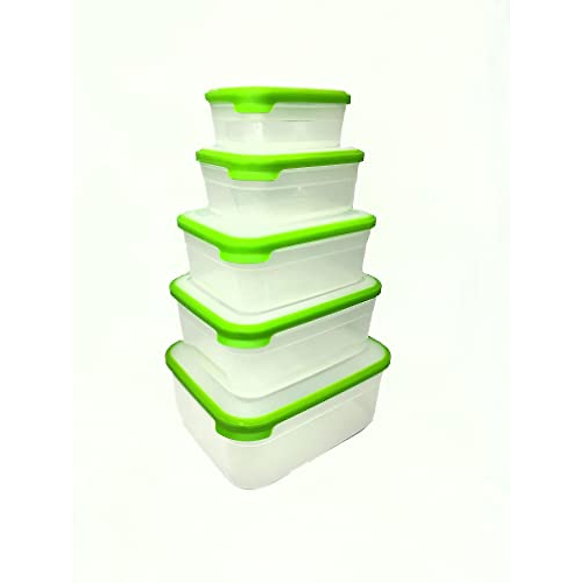 HELSIM Green 10-Piece Containers Set with Lids for Storage, Lunch, and Meal Prep, Dishwasher & Microwave Safe