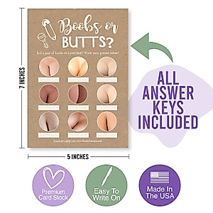25 Rustic Love or Labor, Boobs Or Baby Butts Game, 25 True Or False, Word Scramble For Baby Shower - 4 Double Sided Cards Baby Shower Ideas, Baby Shower Party Supplies Baby Sprinkle Games