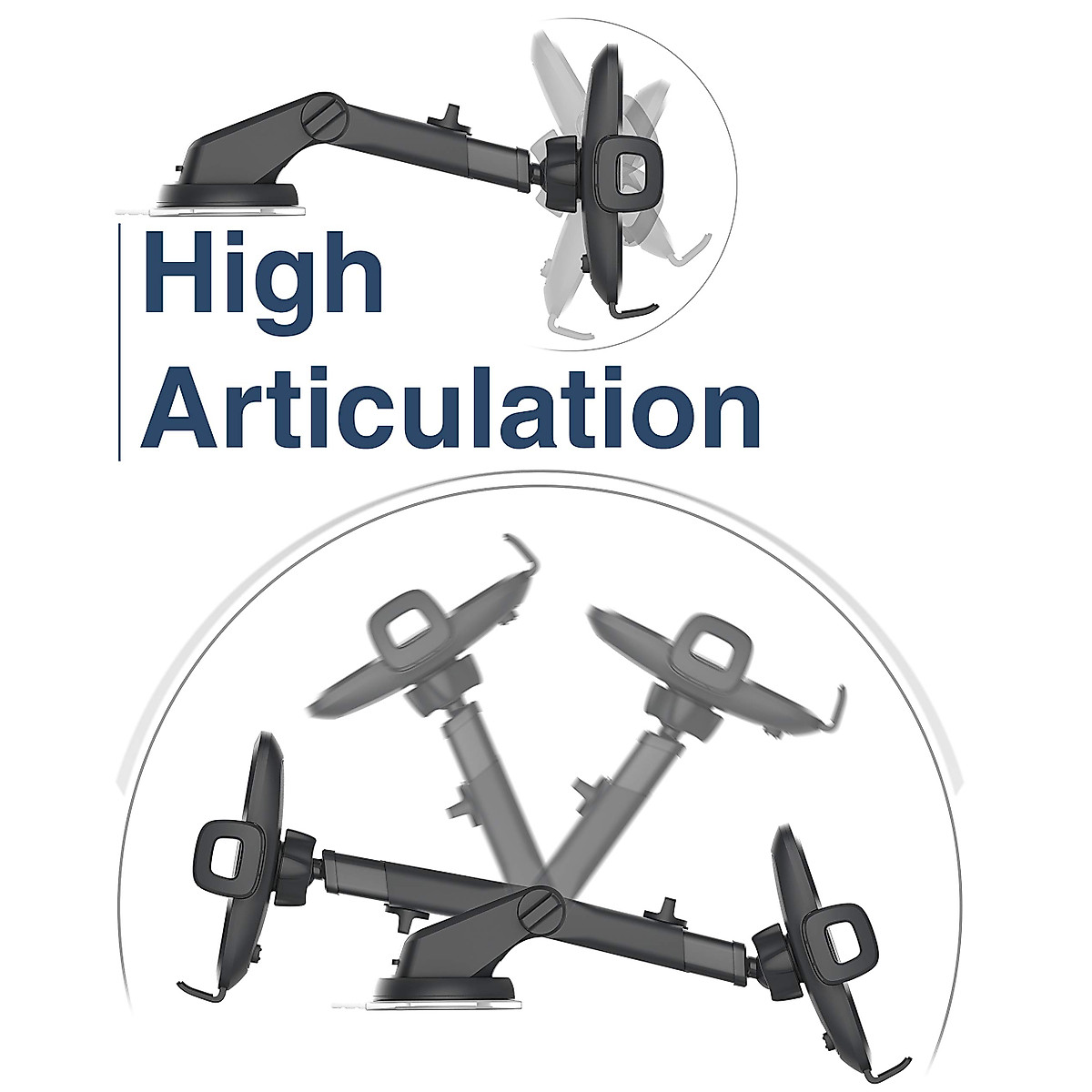 ENCASED Car Phone Holder for All Motorola and LG Smartphone Models, Ultra Grip Windshield + Dash Vehicle Cellphone Mount (Black)