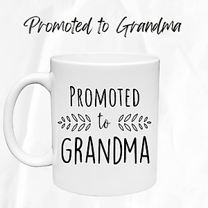 Pregnancy Announcement For Grandparents Coffee Mugs - Grandma To Be & Grandpa to Be 11 oz Mugs - Great Pregnancy Reveal Idea For Baby Announcement - Mug Set - Promoted to Grandma & Grandpa