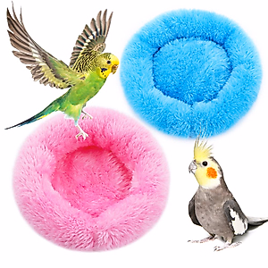 VTurboWay 2 Pack Bird Nest Mat, Bird Coconut Shell Pad for Bird Parrot Budgie Parakeet Cockatiel Conure Lovebird Canary Finch Nest (Colors May Vary)