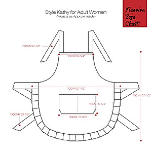 NEOVIVA Kitchen Aprons with Pockets for Mother and Daughter, Double-layered Bib Aprons for Cooking, Baking, BBQ and Gardening, Style Kathy, Floral Quarry Bloom