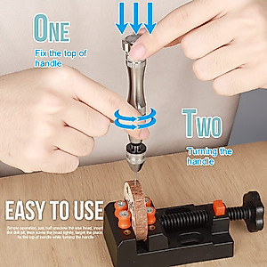 Pin Vise for Resin Casting Molds, LEOBRO Steel Hand Drill, Resin Drill with 10 PCS Drill Bit, Precision Hand Drill Tools for Epoxy Resin Arts Crafts, Wood, Clay, DIY Resin Keychain Jewelry Making