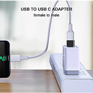 USB C to USB Adapter 4 Pack, USB Female to USB C Male OTG Adapter, USB C Adapter Compatible with MacBook Pro, Samsung Galaxy, Type-C Phones, Laptops, Tablets and More (2 Black and 2 White)