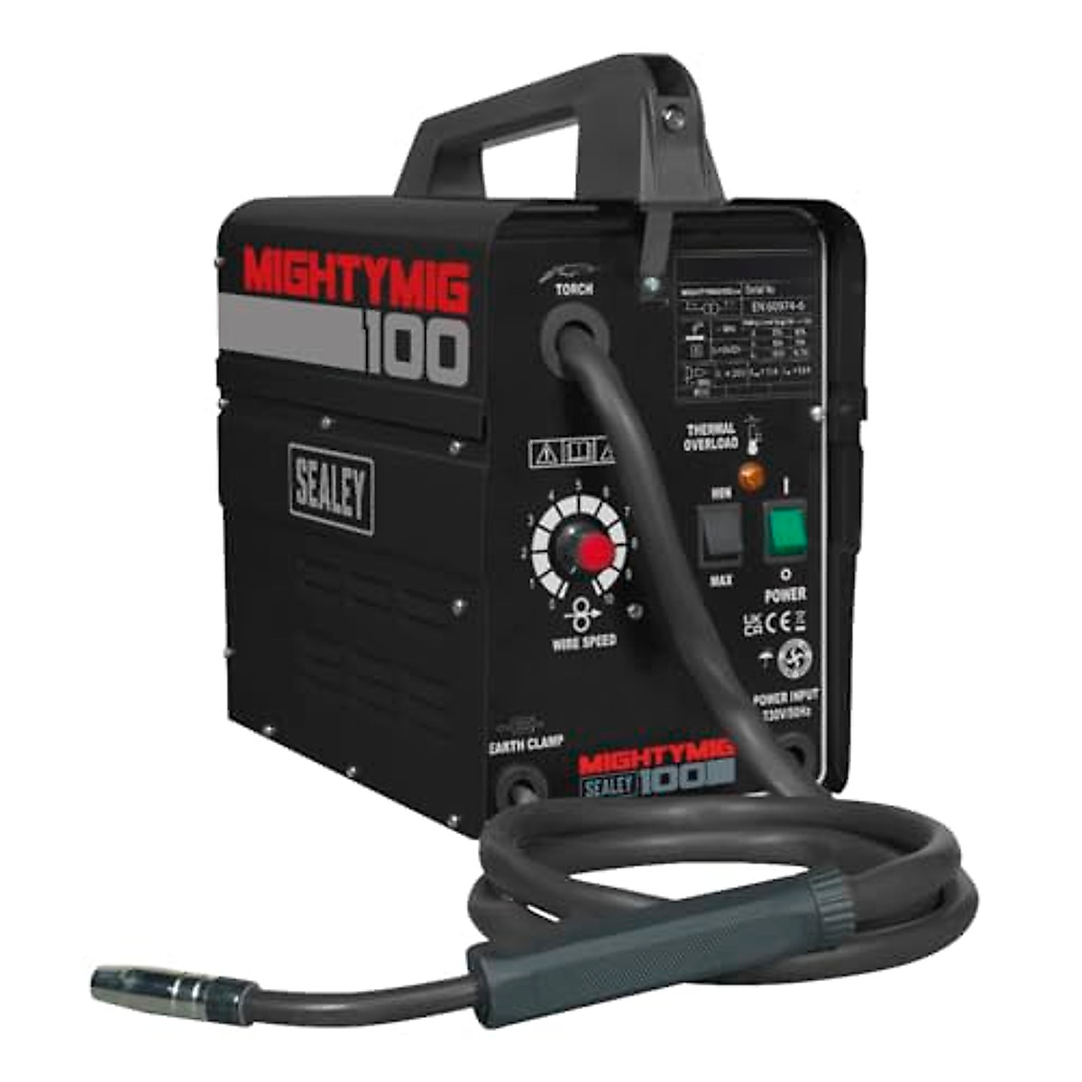 Sealey MIGHTYMIG100 Gas MIG Welder 100A, 100 Amp, Red