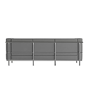 Flash Furniture Hercules Regal Series Contemporary Gray LeatherSoft Sofa with Encasing Frame