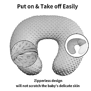 Vextronic Minky Nursing Pillow Cover 2 Pack Nursing Pillow Slipcovers for Breastfeeding Moms, Ultra-Soft Fit Standard Infant Nursing Pillows & Positioners for Baby Boy Girl