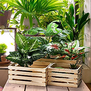 ZENFUN 3 Pack Wooden Nesting Crates with Handles, Decorative Hand Crafted Wood Box Nesting Crate Farmhouse Storage Basket Container for Display and Organization, Home Centerpieces