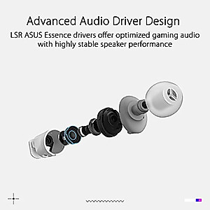 ASUS ROG Cetra II Core Moonlight White in-Ear Gaming Earbuds | Liquid Silicone Rubber Drivers, 90° Cable Connector, Hi-Res Audio, 3.5 mm, for PC, Mac, PS4, PS5, Xbox One, Switch and Mobile Devices