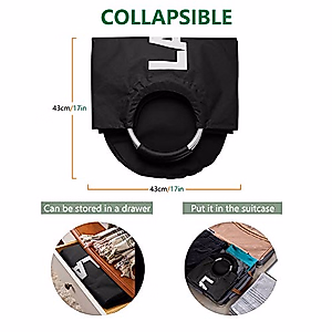 IHOMAGIC Portable Laundry Hamper, Laundry Basket with Aluminum Handle, 120L XL Foldable Washing Bin, Oxford Fabric Laundry Bag Oversize Storage Bin for Kids Toys, Blankets (XL, Black)