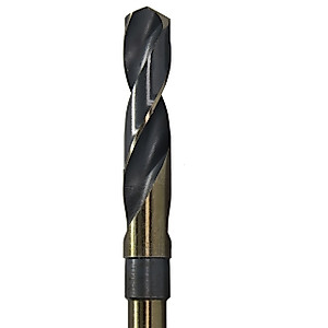 Drill America 5/8" Bridge/Construction Reamer with 1/2" Shank, DWR Series & KFDRSD9/16 9/16" Reduced Shank High Speed Steel Black & Gold KFD Drill Bit with 1/2" Shank, KFD Series