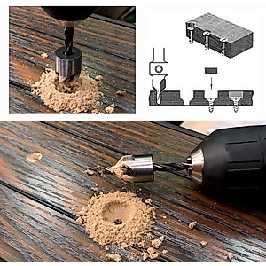 Millie Woodworking Countersink Drill Bit Set,Counter Sink Bit for Wood High Speed Steel, Woodworking Carpentry Reamer, with 1 Free Hex Key Wrench.(7pcs)