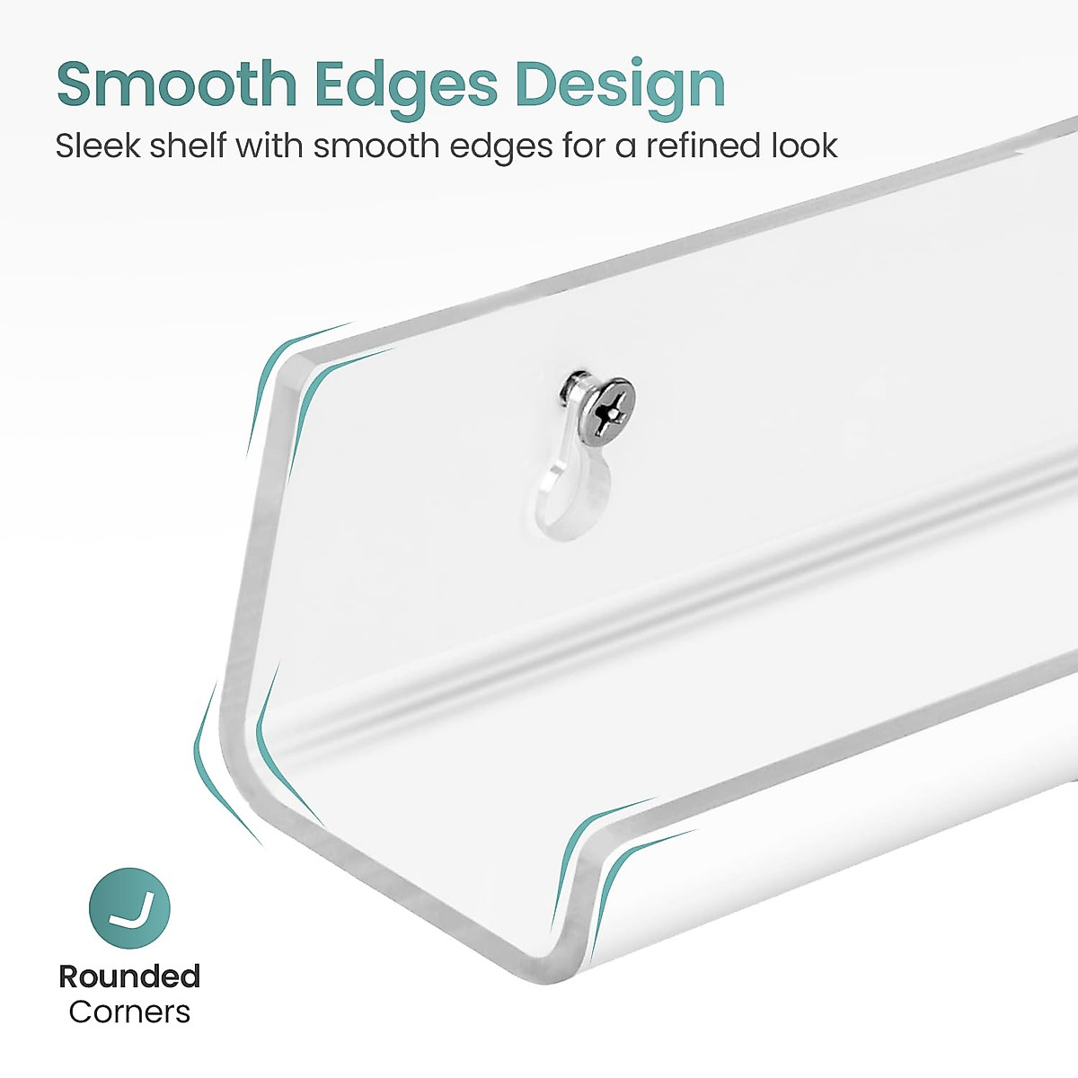 12-inch Clear Acrylic Vinyl Record Shelf Wall Mount, 6-Pack Floating Album Display for Vinyl Records, Books, and Décor – Perfect for Living Room, Bedroom, Bathroom, or Kitchen, Easy to Install