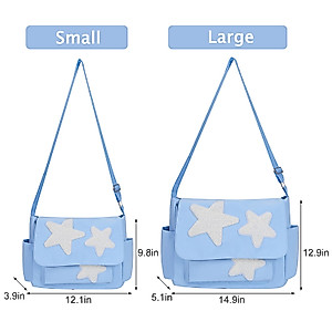 Cute Messenger Bag, Kawaii Nylon Crossbody Bag Y2K Star Purse for Women (B-Blue)