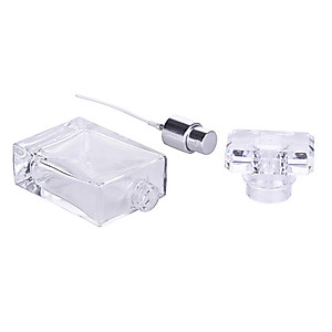 6 Pack 30ml / 1 Oz Transparent Refillable Perfume Bottle, Portable Square Empty Glass Perfume Atomizer Bottle Spray Applicator with 4 kinds of perfume dispenser(6 Pack 30ml / 1.01 oz. Transparent