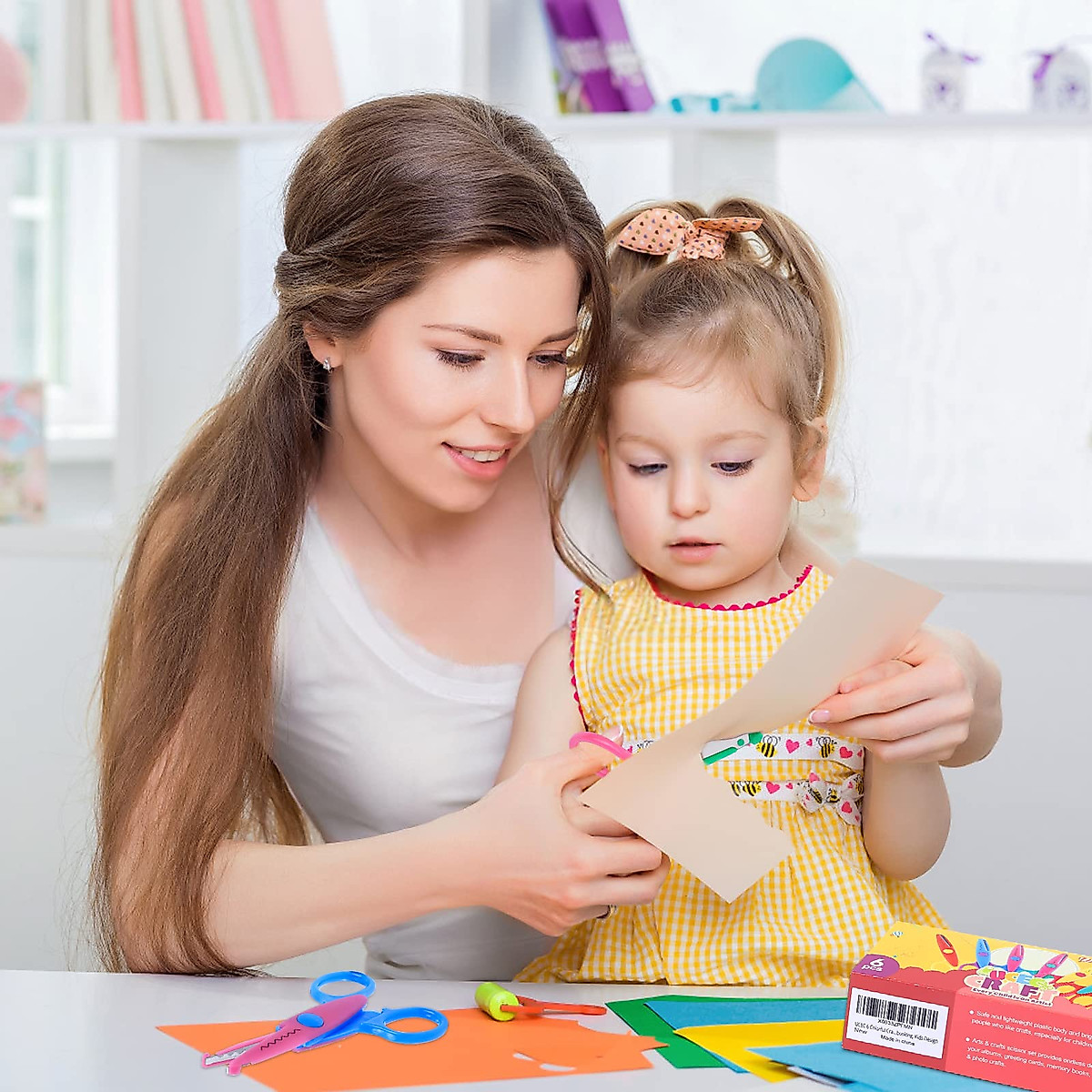 UCEC Craft Scissors Decorative Edge, Zig Zag Scissors, Kids Scissors, Safety Scissors, Design Pattern Scissors for Kids Toddler Adults, Crafting Scrapbooking Supplies for School, 6 Pack