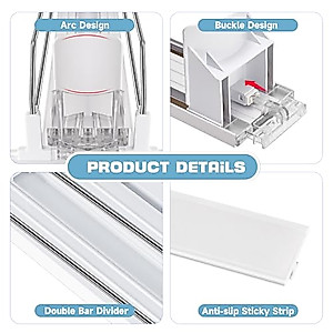 iklestar Upgrade Drink Organizer for Fridge, Self-Sliding soda Can Dispenser for Refrigerator and Adjustable Width, 12oz to 20oz holds 15+ Cans(3 Rows, 38 CM)