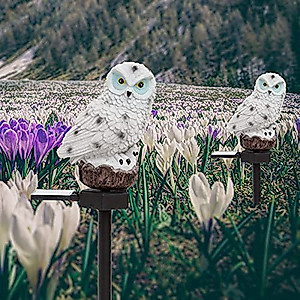 NBLJF Owl Outdoor Solar Lights Garden Decorative Resin Animal Sculpture for Lawn-Yard-Patio-Pathway Multi-Purpose Figurine Lights & Garden Decor