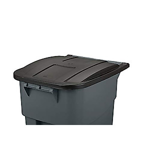Rubbermaid Commercial Products BRUTE Rollout Trash/Garbage Can/Bin with Wheels, 50 GAL, Blue, for Restaurants/Hospitals/Offices/Back of House/Warehouses