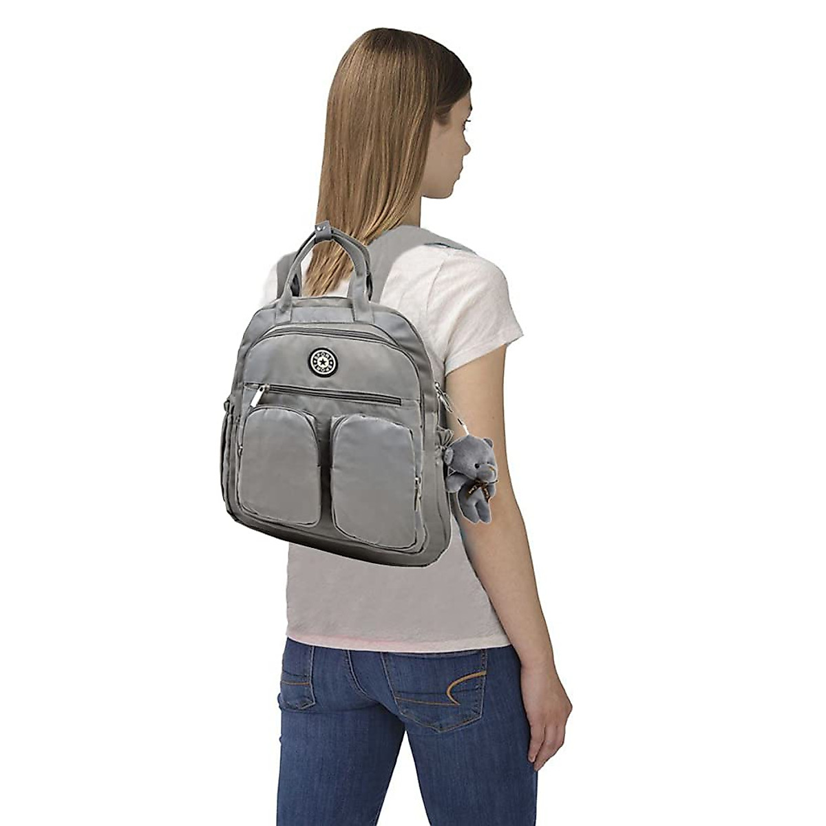 Scioltoo Women's Backpack Purse Small Nylon Cute Mini School Bag Lightweight Shoulder Bag Waterproof Laptop Book Bag with Multi-Pockets for Teen Girls Grey A-Gray