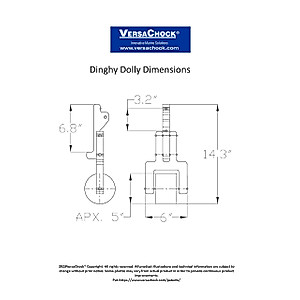 VersaChock Retractable Dinghy Dolly Wheels, White