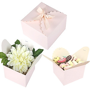 Chilly Gift Boxes, Set of 12 Decorative Treats Boxes, Cake, Cookies, Goodies, Handmade Baby Bath Bombs Shower, Small Gift Boxes for Christmas, Birthdays, Party, Weddings (Pink)