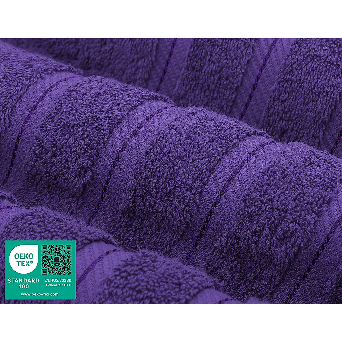 American Soft Linen Luxury 6 Piece Towel Set, 2 Bath Towels 2 Hand Towels 2 Washcloths, 100% Cotton Turkish Towels for Bathroom, Purple Towel Sets