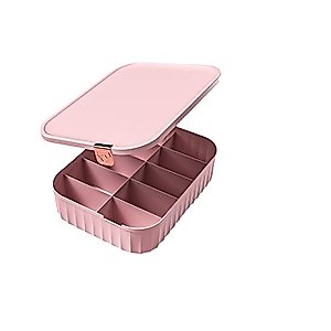 Withtoday Socks underwear drawer organizer, 10Cells or 15Cells underwear organizer Boxes for Socks, underwear organizer for drawer(10grid, PINK)