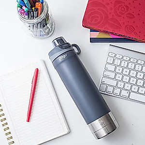 Pogo 20oz Vacuum Insulated Stainless Steel Water Bottle with Chug Lid (Grey)