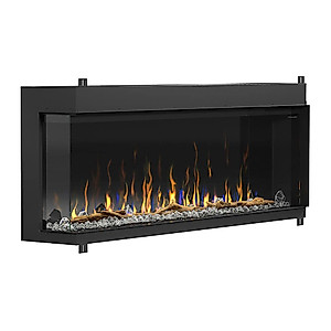 Dimplex IgniteXL Bold 60-in Built-in Linear Modern Electric Fireplace with Multiple Display Options, Multi-Colored Flames | with Crystals and Driftwood Logset, Model: XLF6017-XD