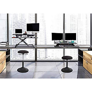 Stand Steady Active Motion Stool | Ergonomic Tilting Desk Chair with 360° Swivel Seat | Height Adjustable Stool for Home, Office, Standing Desks (Black)