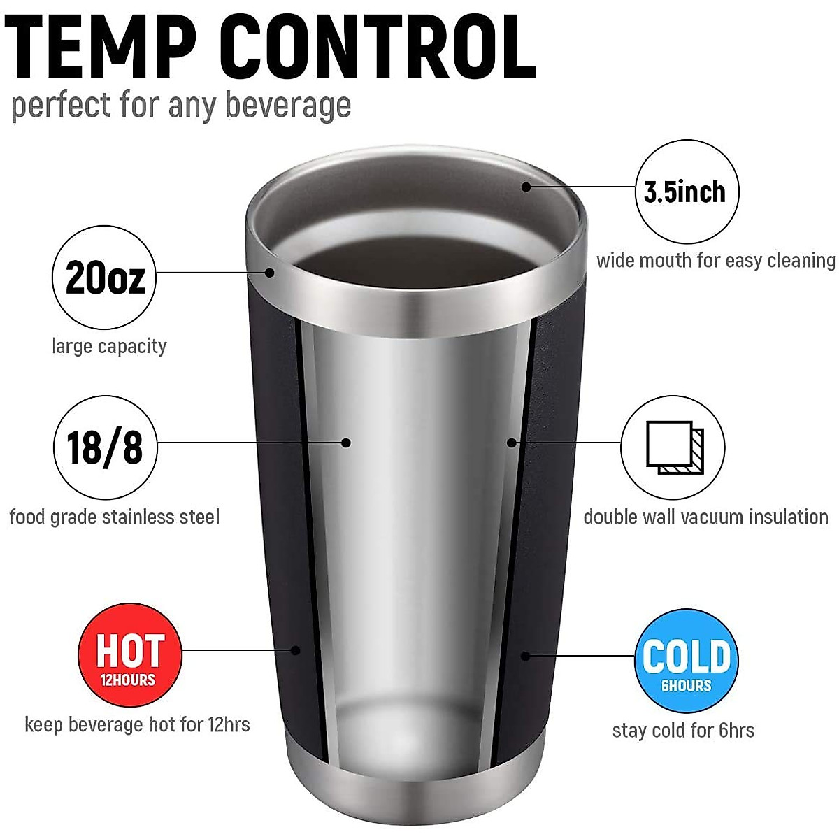 ATHAND Might Be Water Might Be Tequila 20 oz Insulated Tumblers with Lid & Straw | Double Wall Stainless Steel Wine Tumbler Coffee Mug | Novelty Birthday Christmas Gifts Idea (Black)