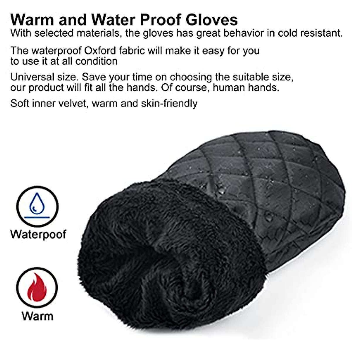 LATTCURE Ice Scraper with Glove, Glove Snow Scraper Windshield Scraper Mitt Car Scraper Mitt, Snow Scrapers for Cars with Waterproof Glove Lined of Thick Fleece Snow Removal Supplies
