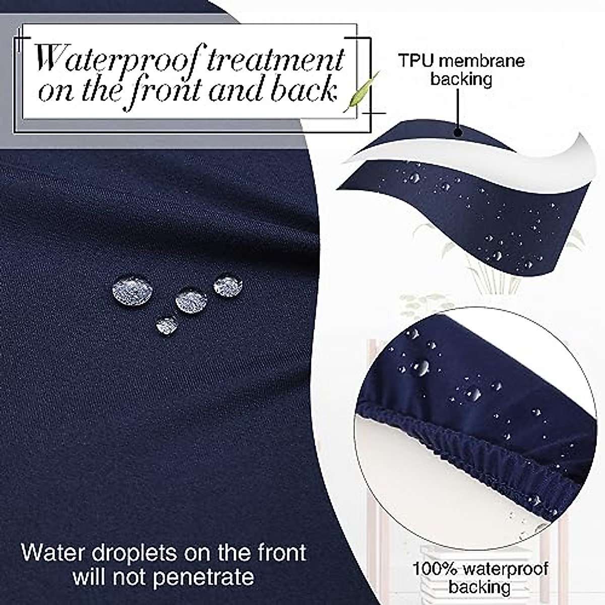 Newwiee 12 Pcs Patio Stretch Sofa Outdoor Cushion Cover Waterproof Replacement 3 Sizes Navy Couch Slipcovers Sofa Seat Soft Flexibility Chair Cushion Cover Furniture Protector for Outdoor Indoor