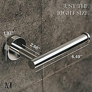 MARMOLUX ACC - Chrome Toilet Paper Holder | Open Arm 4.7 Inches Toilet Tissue Hanger | Bathroom Toilet Paper Holder Wall Mount in Stainless Steel Polished Chrome