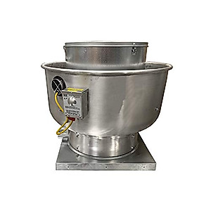 Stainless Steel Commercial Hood System, Includes 8' Long Stainless Steel Exhaust Hood, Rooftop Exhaust Fan, Untempered Supply Fan, Roof Curbs, Insulated Grease Duct, and Electrical Controls