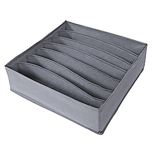 FAMALAHEE 6 Set Underwear Organizer Bra Ties Sock Drawer Divider Panty Belts Clothes Scarves Clothing Foldable Storage Organizer for Bedroom (Grey)