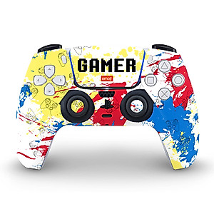 Head Case Designs Officially Licensed Emoji Gamer Art Patterns Matte Vinyl Faceplate Sticker Gaming Skin Case Cover Compatible with Sony Playstation 5 PS5 Disc Edition Console & DualSense Controller