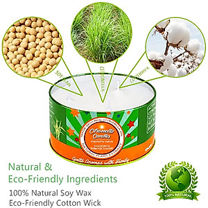 Citronella Candles Outdoor Large, 2 x 14oz 3-Wick Natural Soy Scented Jar Candles (Total 28OZ), 150 Hours Burning Time Outdoor Candles Set for Home Garden Patio Yard Balcony Camping BBQ