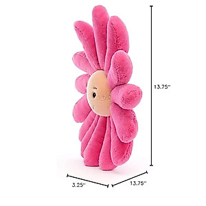 Jellycat Fleury Gerbera Flower Stuffed Animal, Medium 14 inches | Plant Plush Toy | Classic Children's Gift