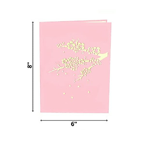 S-LOVE-CRAFT Pop Up Anniversary Card (6 x 8 In Size - Cherry Blossom Swing Couple).