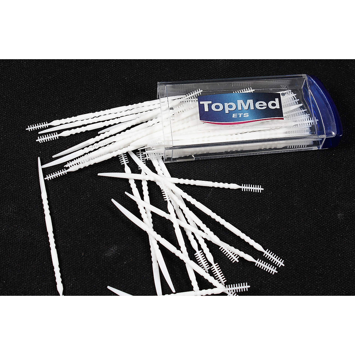 TOPMED ETS Oral Care Dental Brush Teeth Pick Plastic Teeth Floss Toothpick with a Mirror 200 Count (4 Box X 50 Units) Color May Vary