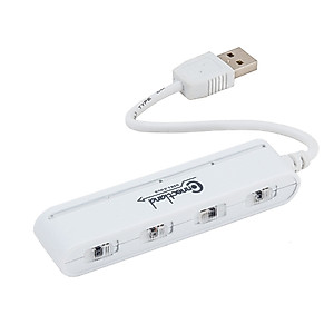 Connectland Utlra Slim USB 2.0 High-Speed 4 Port HUB with On Off Switch for Desktop and Laptops Windows Mac Linux CL-U2MNHUB-4W
