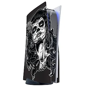 ITS A Skin Skins Compatible with Sony Playstation 5 Console Disc Edition - Protective Decal Overlay Stickers wrap Cover - Sugar Skull Girl Dia de Los meurtos