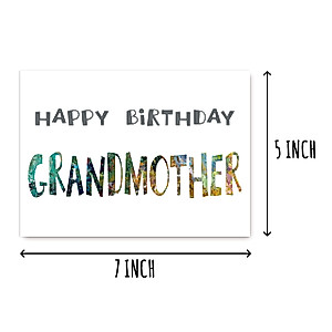 Happy Birthday Grandmother - Grandmother Birthday Card - Grandmother Card - Card For Grandmother Modern - Grandmother Birthday Card