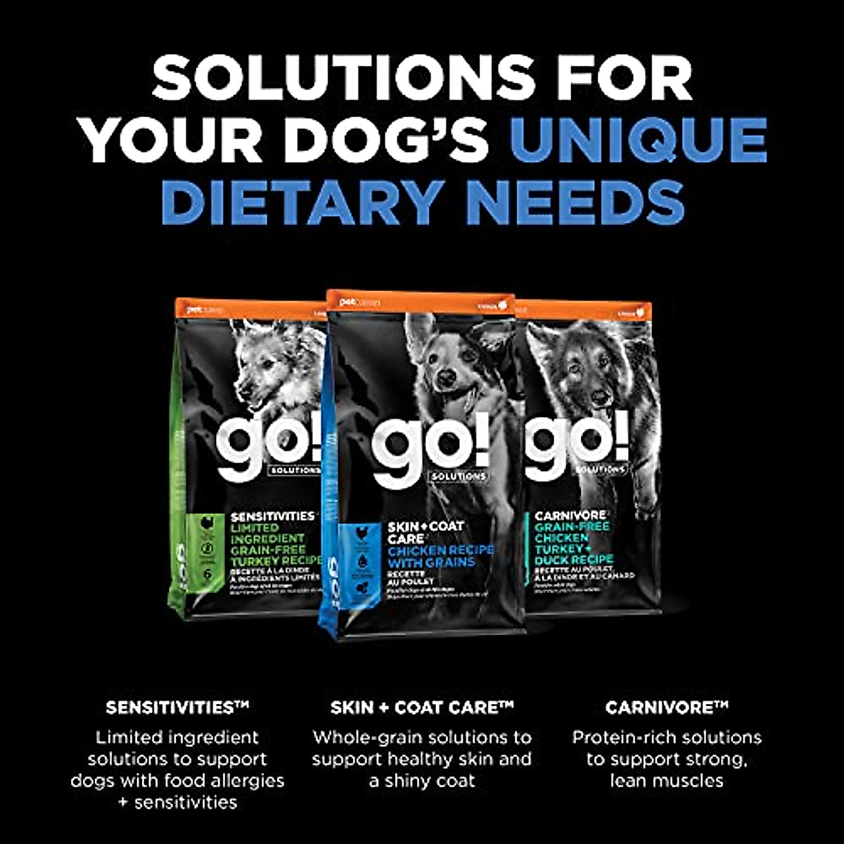 Go! Solutions Skin + Coat Care - Dry Dog Food, 25 lb - Chicken Recipe with Grains for All Life Stages - Complete + Balanced Nutrition for Dogs