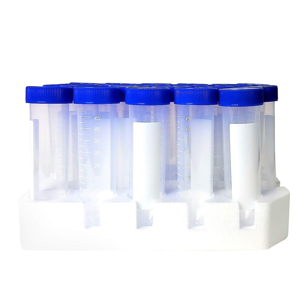 50 ml Conical Centrifuge Tube with Conical Bottom, Leakproof Screw Caps, Sterile, Polypropylene (PP), Rack Packed (Pack of 25)